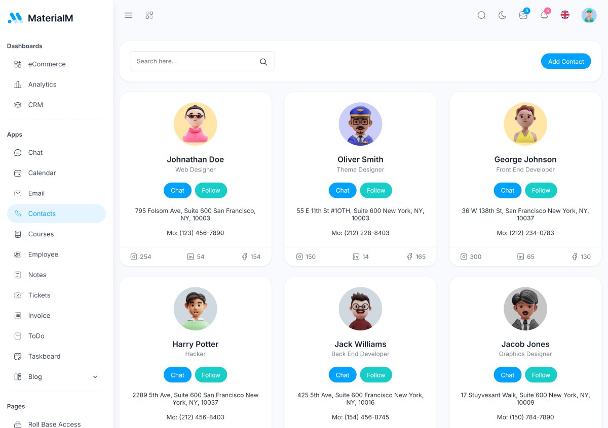 MaterialM Material Angular Dashboard Template - WrapPixel
