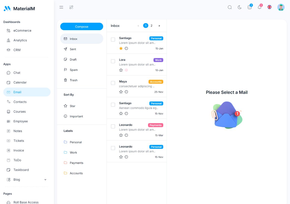 MaterialM Material Angular Dashboard Template - WrapPixel