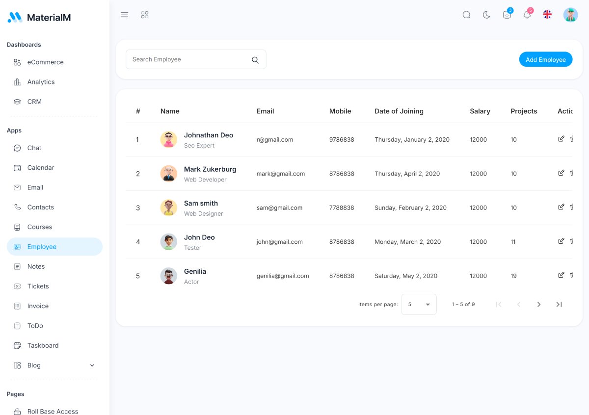 MaterialM Material Angular Dashboard Template - WrapPixel MaterialM Material Angular Dashboard Template - WrapPixel