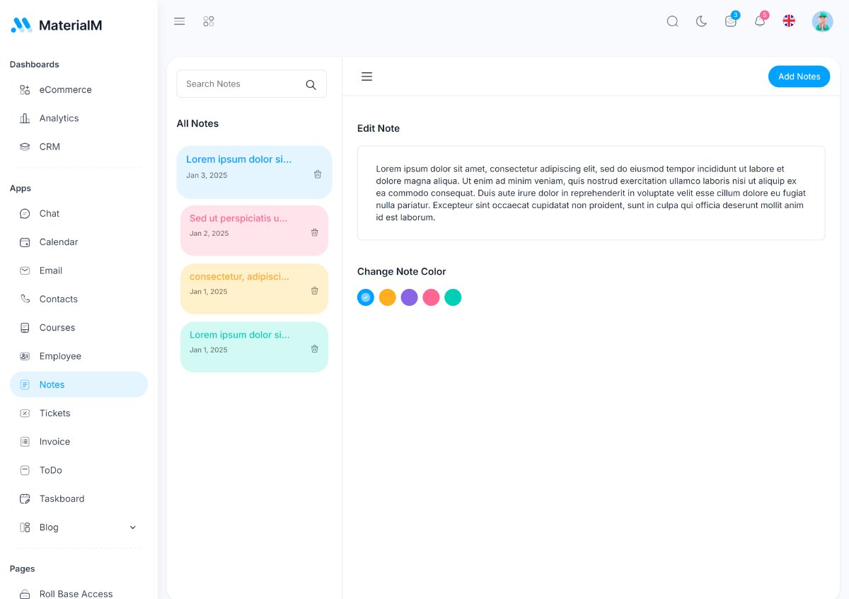 MaterialM Material Angular Dashboard Template - WrapPixel