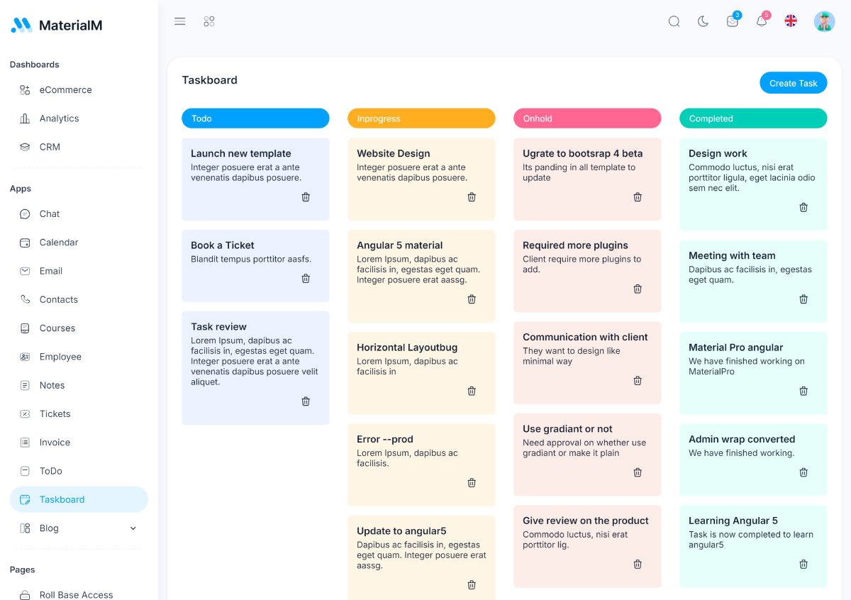 MaterialM Material Angular Dashboard Template - WrapPixel MaterialM Material Angular Dashboard Template - WrapPixel